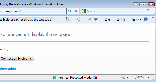 Mengatasi Internet Explorer Cannot Display The Webpage | Pengalaman Newbie