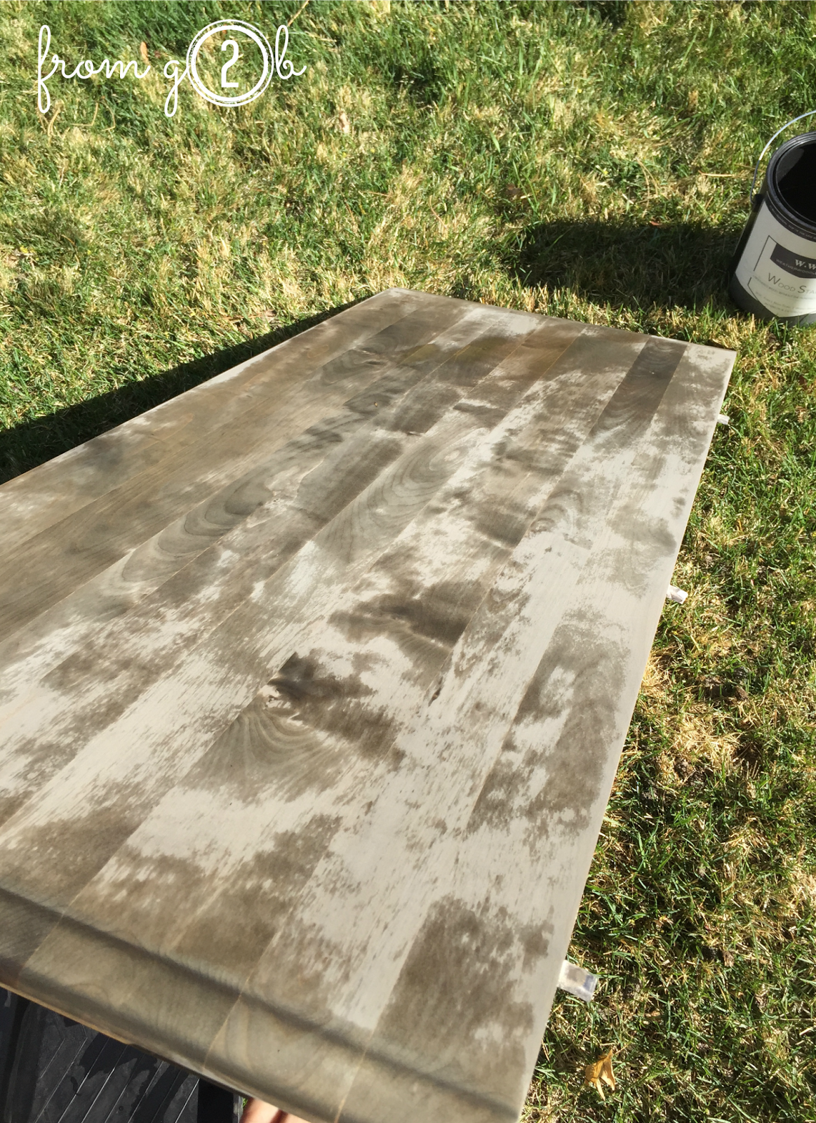 from Gardners 2 Bergers: DIY Restoration Hardware Weathered Gray Finish