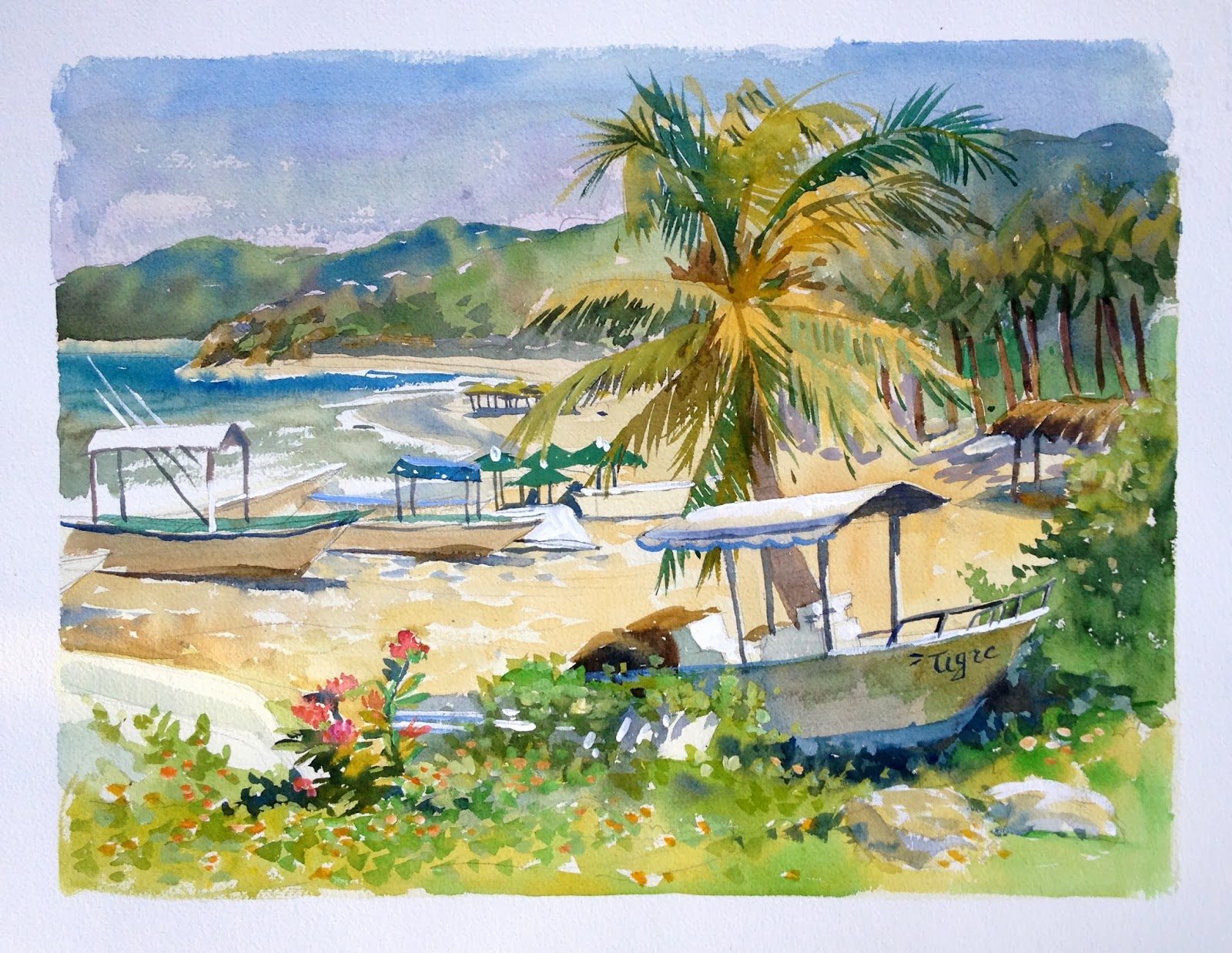 Veronika McLeod: Plein Air in Mexico. Watercolor paintings of Sayulita ...