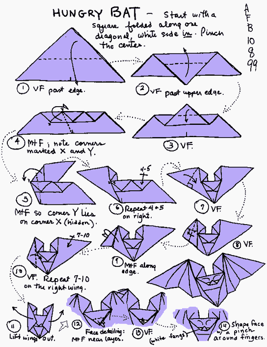 Origami Instruction: Hungry Bat | web wanderers
