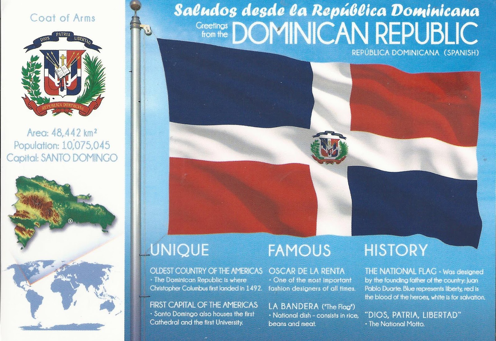 A Journey of Postcards: Flags of the World | Dominican Republic