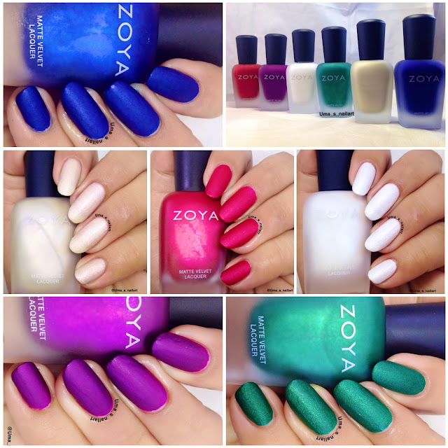 Zoya Matte Velvet Winter Collection Swatches And Review....