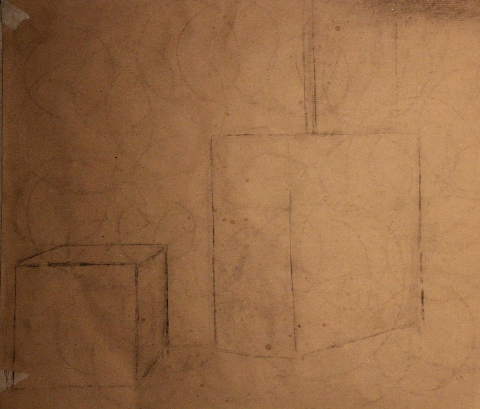 Paula's Art: Perspectiva y encaje de cajas/ boxes prespective