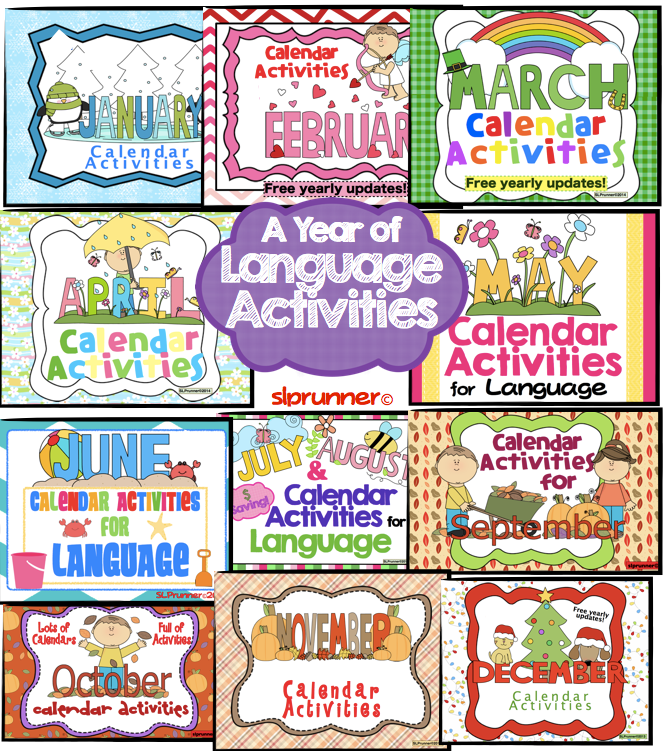 SLPrunner : Calendar Activities of Language Bundle and June FREEBIE!