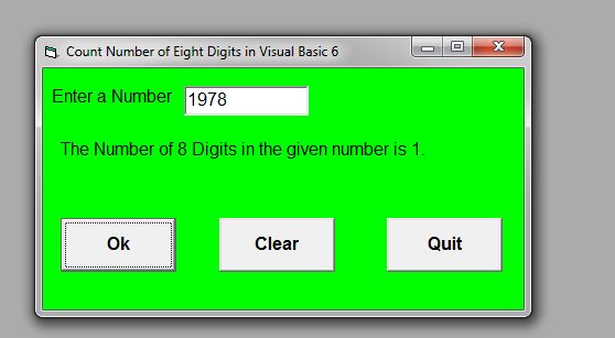 Free Programming Source Codes And Computer Programming Tutorials Count Number Of Eight Digits