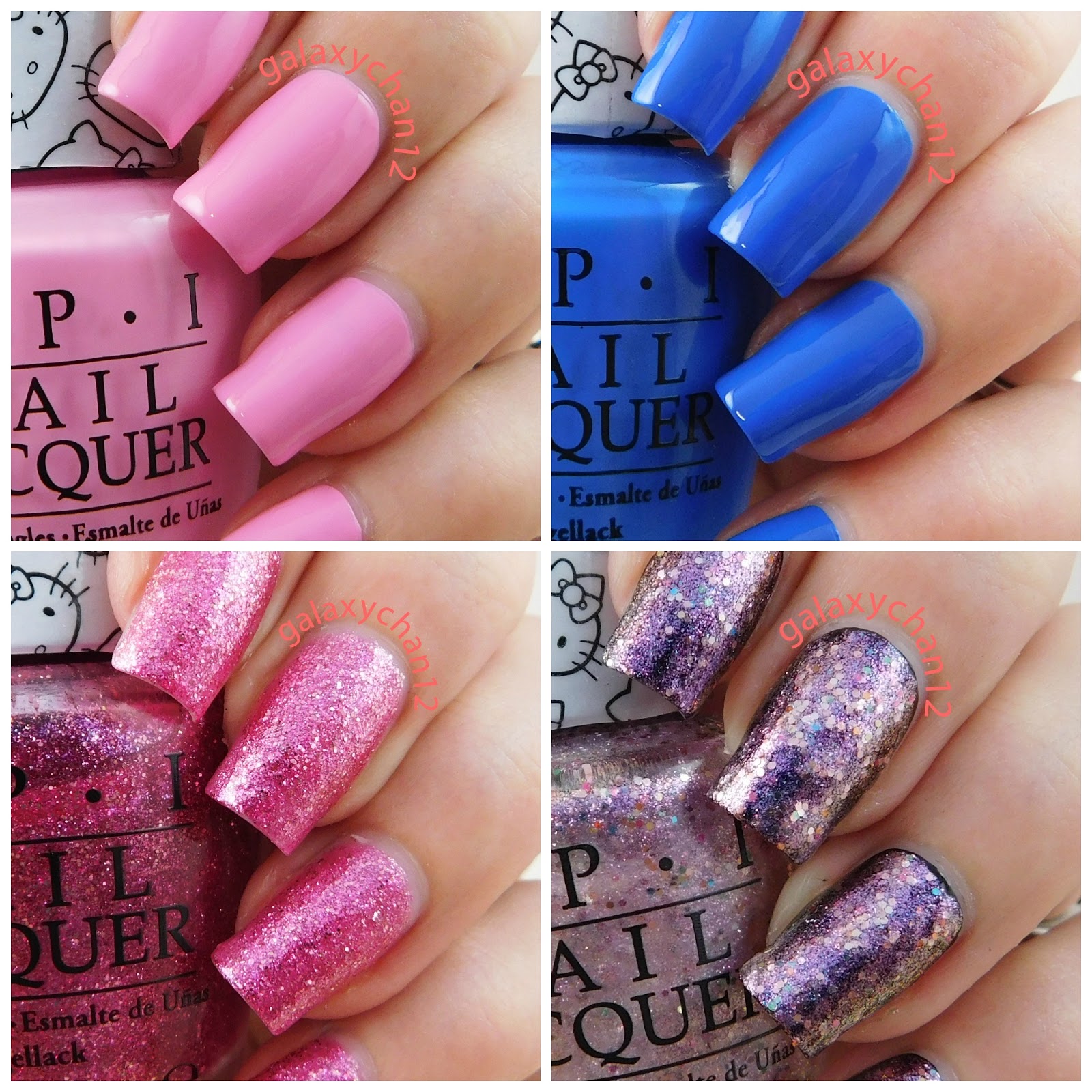 Miss Galaxy Nails & Beauty: OPI Hello Kitty Collection Swatches & Review