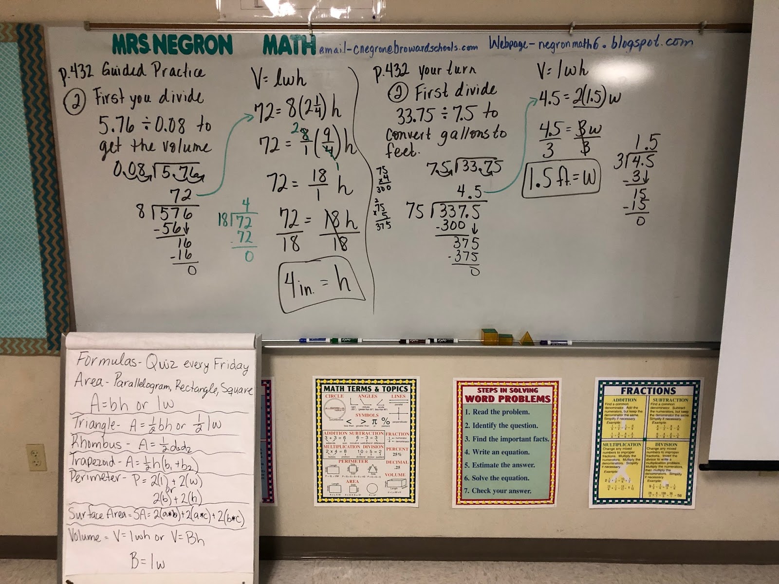 Mrs. Negron 6th Grade Math Class: Lesson 15.3 Solving Volume Equations