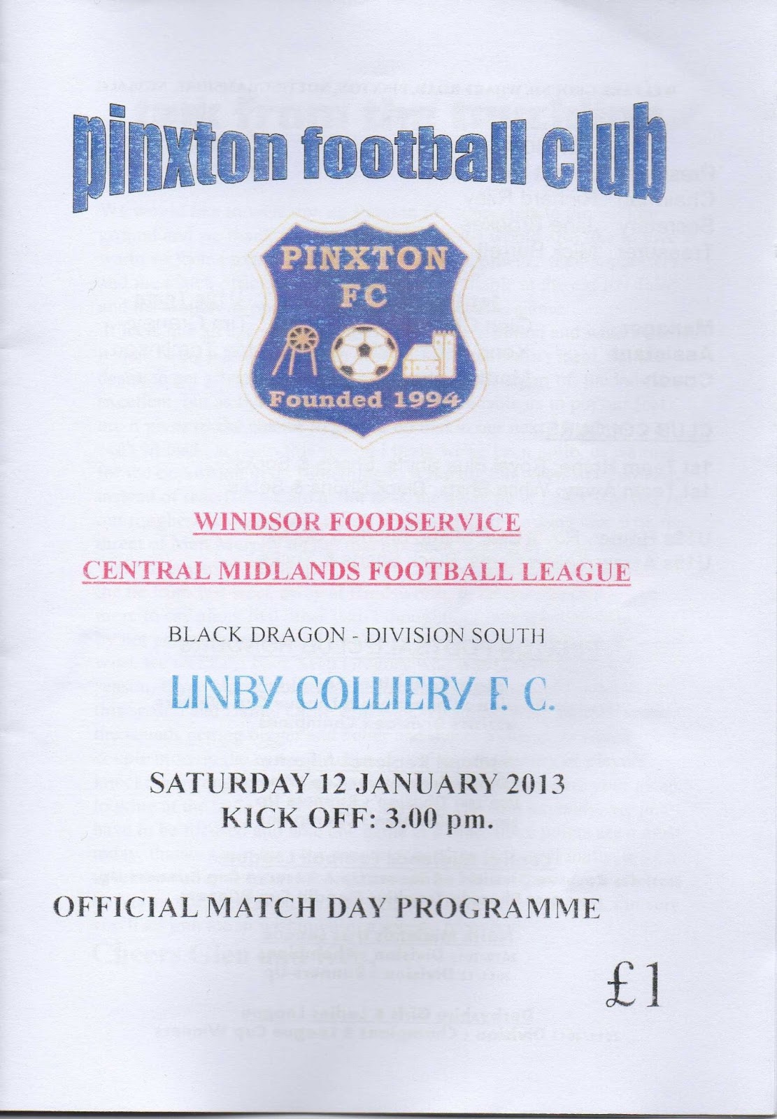 ON THE ROAD 2012-2013: Pinxton FC 2-0 Linby CW
