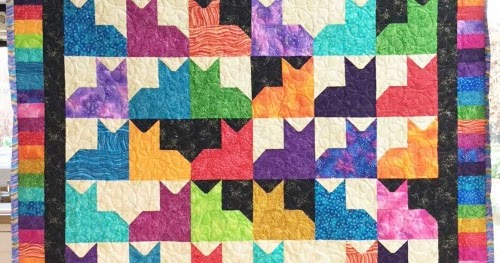 Beautiful Skills - Crochet Knitting Quilting : Pins & Paws Cat Quilt ...