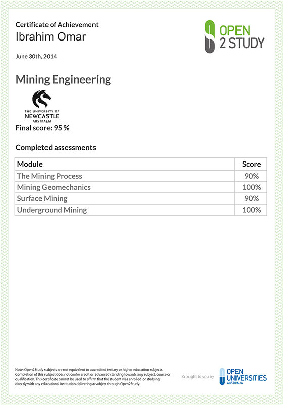Ibrahim Omar Geophysicist: Mining Engineering (Newcastle University)
