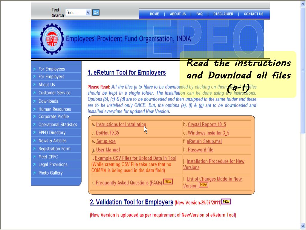 EPFO E-RETURN: E-return tool in EPFO How to use part1 (Download)