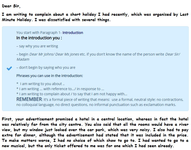 englishadv: 12 Formal transactional letter