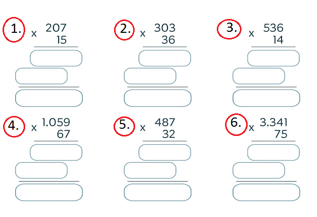 Matemáticas : Problemas de multiplicaciones por dos cifras