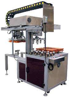 北西機械有限公司: 隱形眼鏡整廠製程自動化設備--懸臂式移載電極粗化機 Swing arm type electrode driver ...