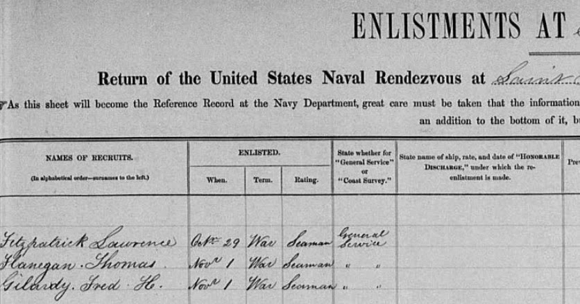 Townland of Origin: U.S. Naval Enlistment Records