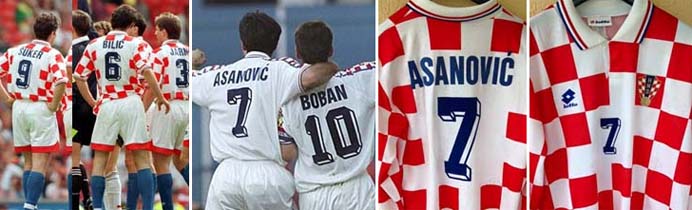 Football teams shirt and kits fan: Font Croatia Euro 1996 kits