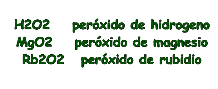 QUIMICA PRIMERO DE BACHILLERATO: PERÓXIDOS