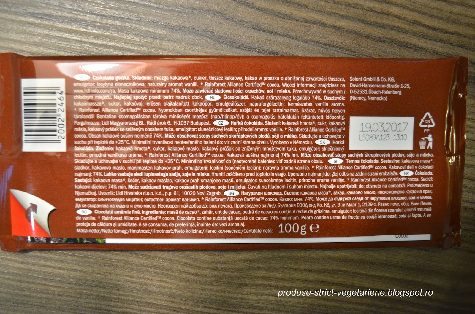 Ciocolata neagra Bellarom: 74% cacao (Lidl)