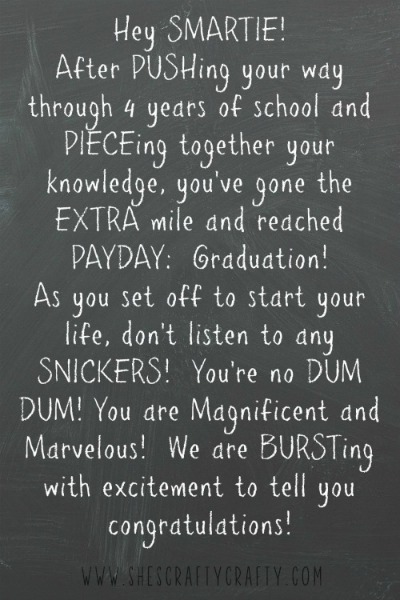 She's Crafty: Candy Bucket Graduation Gift with free printable