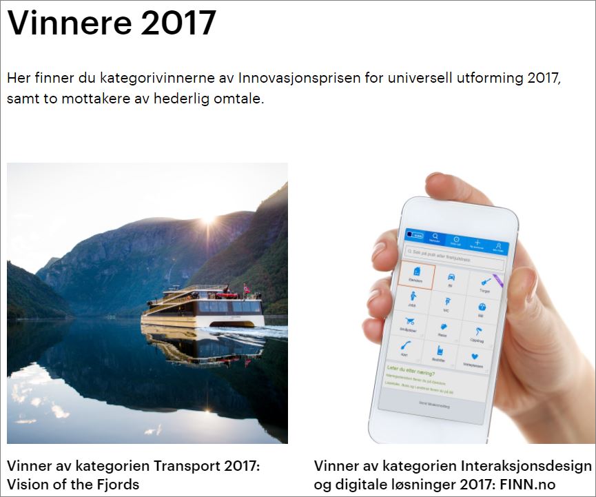 Chaffeys blogg: Innovasjonspriser for universell utforming