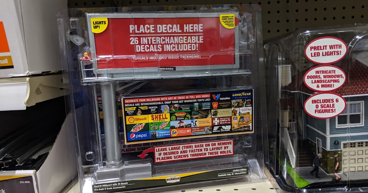Menards O-Gauge Trains Lighted Changeable Billboard