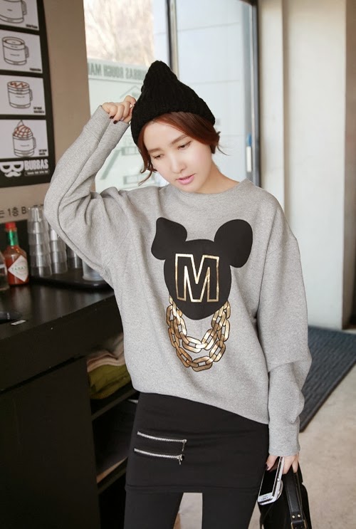 [Miamasvin] M and Chain Print Sweater | KSTYLICK - Latest Korean ...