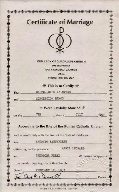 McIntyre/Stevens Genealogy: McIntire - Ramos Marriage, 1887