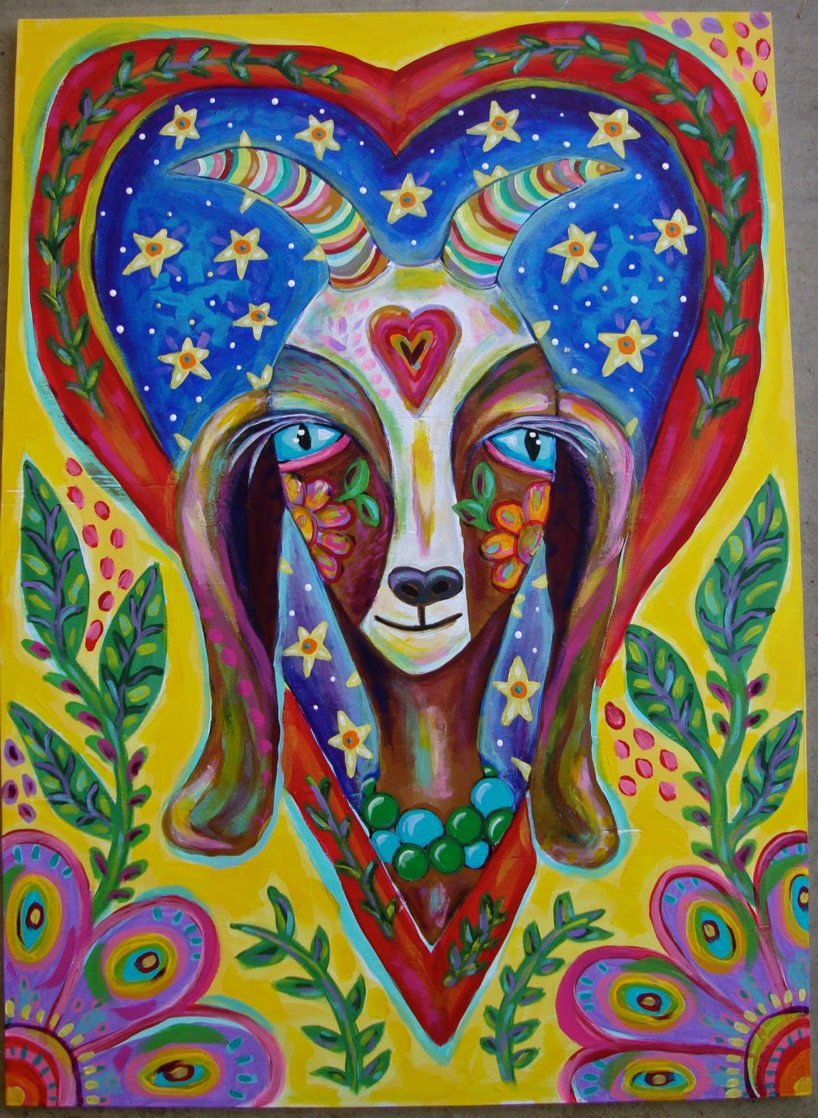 My Art Filled Life: Goat Folk Art Painting