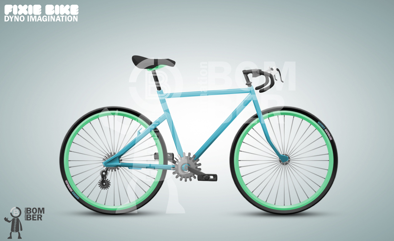 bomber animation™: Fixie bike, dyno animaster imagination