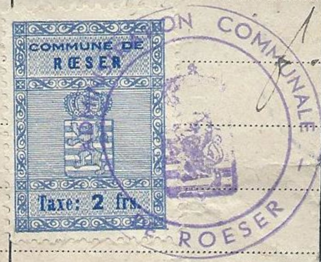 Luxembourg Communal Revenue Stamps: Roeser