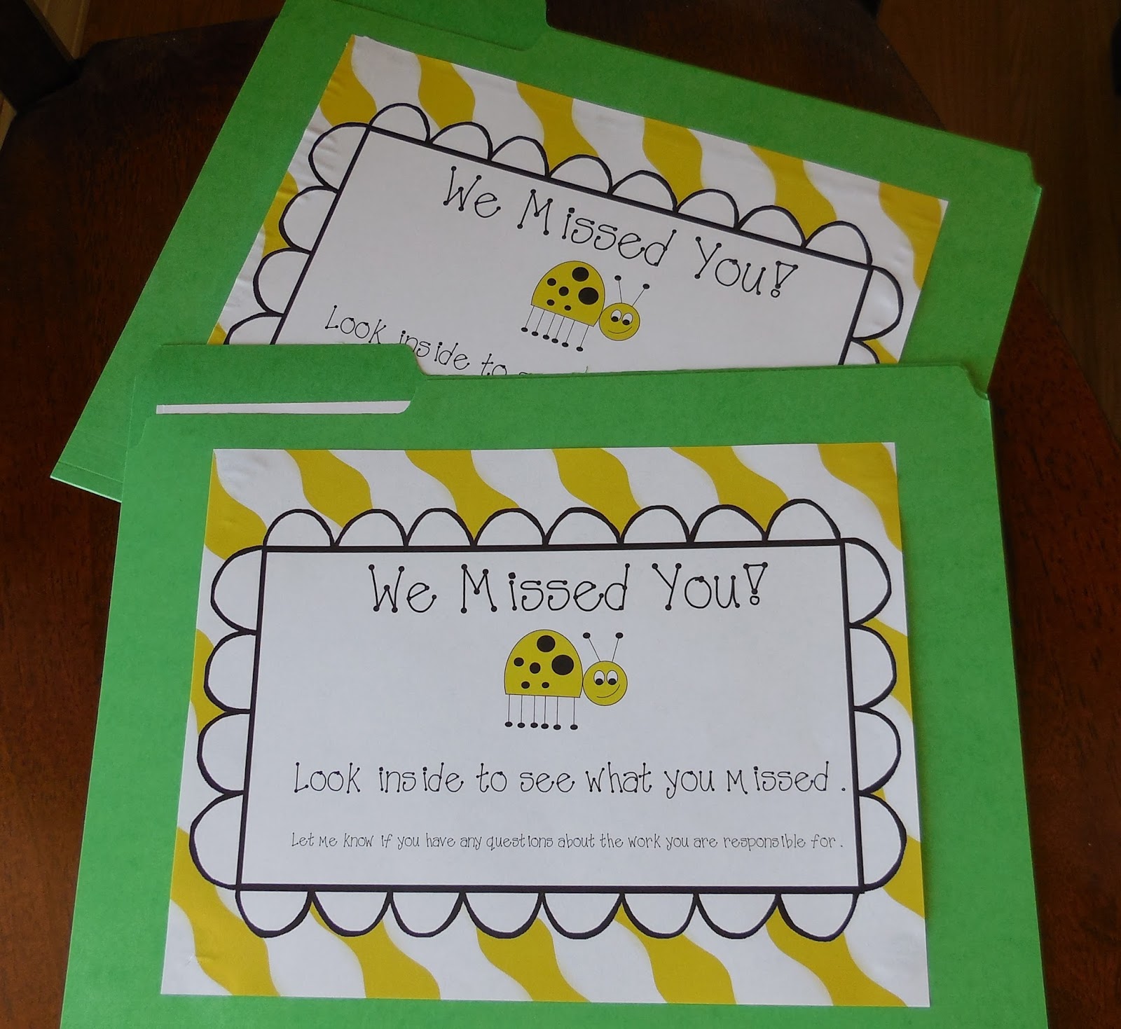 A Pair of Teachers: Absent Work Folder Freebie