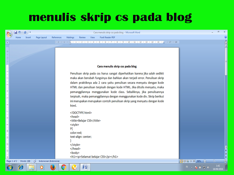 Cara menulis skrip css pada blog Cara menulis skrip css pada blog