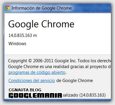 Google Chrome 14 listo - CGnauta blog