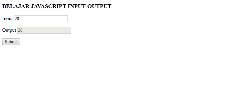 Cara Membuat Input dan Output menggunakan Javascript