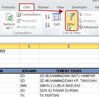 Cara Filter Data Dalam Tabel di Excel - blog amka