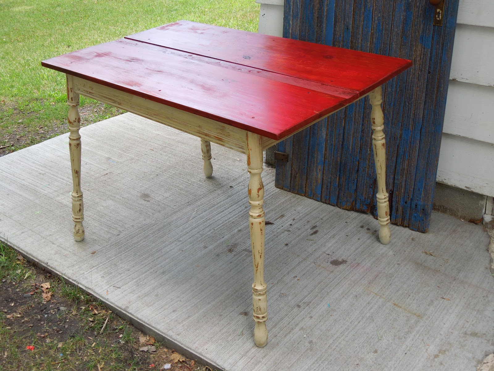 Tattered Lantern: Red Top kitchen Table $60.00 SOLD