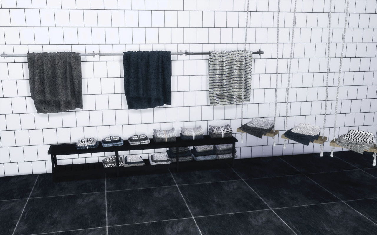 Sims 4 CC's - The Best: BATHROOM TOWELS SET CONVERSION by novvvas