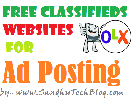 Classified sites for your free ads | Sandhu Tech Blog - A Blog for Bloggers