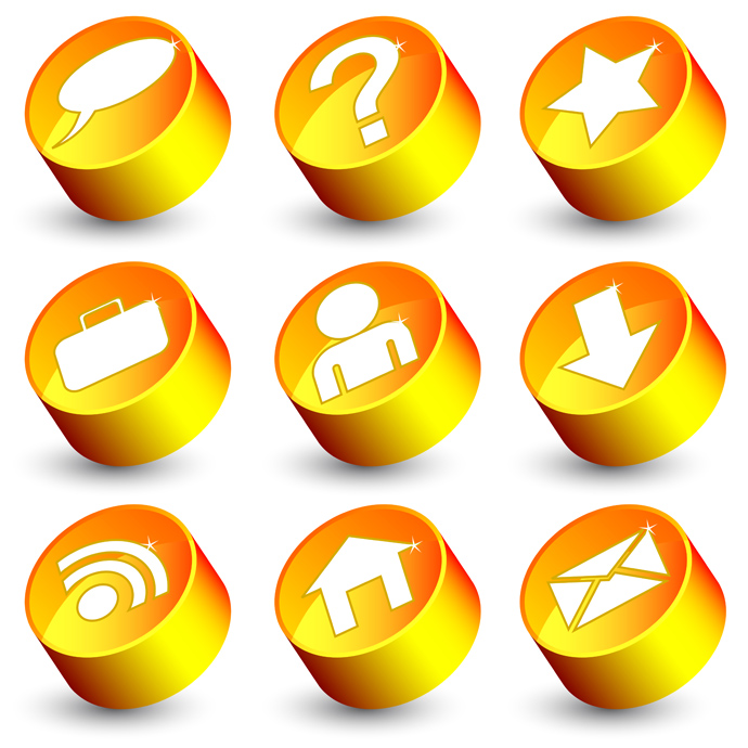 立体的なウェブ 2.0 アイコン vector web 2.0 icons, set of 9 pieces | ai eps イラストレーター