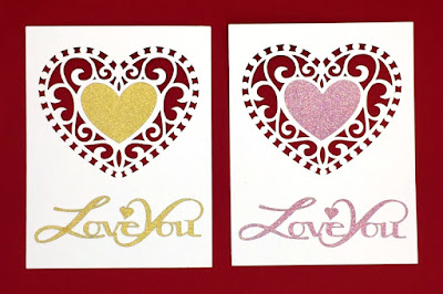 Capadia Designs: Intricate Inset Heart Valentine Card