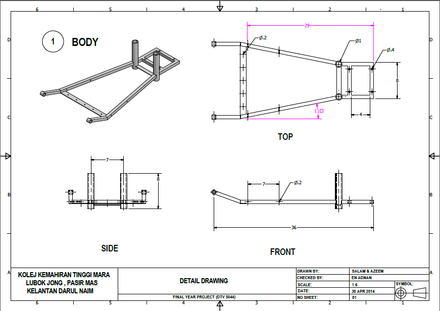 golf ball collector: Drawing. Detail Drawing, Assembly drawing ...