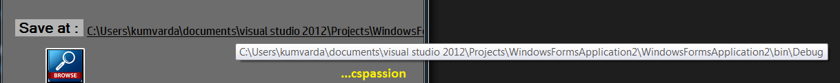 Tooltip C Windows Form Application