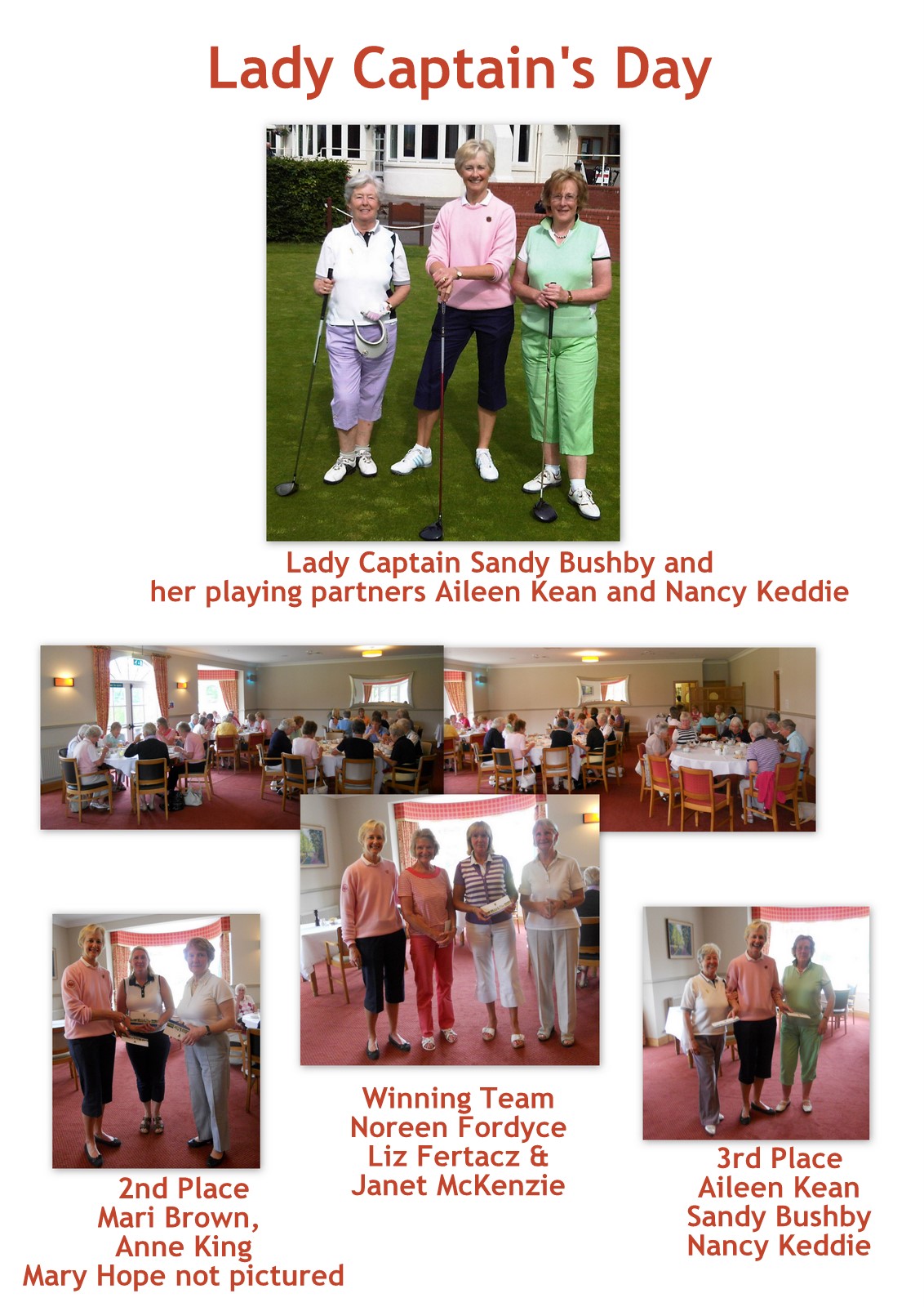 BLAIRGOWRIE GOLF CLUB LADIES' SECTION: Lady Captain's Day