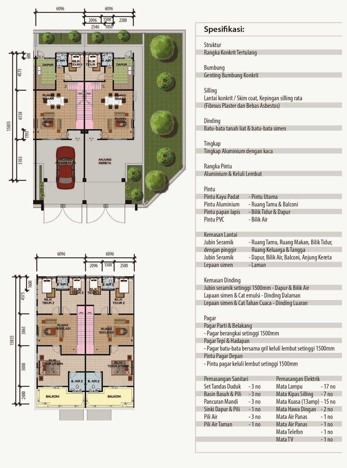 Taman Koperat Perdana: RUMAH TERES DUA TINGKAT 20' x 70'