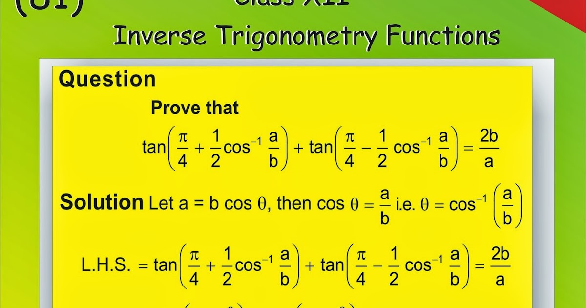 Slide 81 Class XII Mathematics CBSE on Inverse Trigonometry VIQ