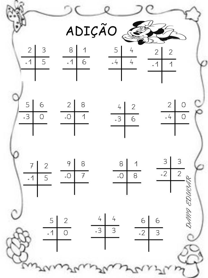 Atividades De Matemática Continhas De Adição Dani Educar
