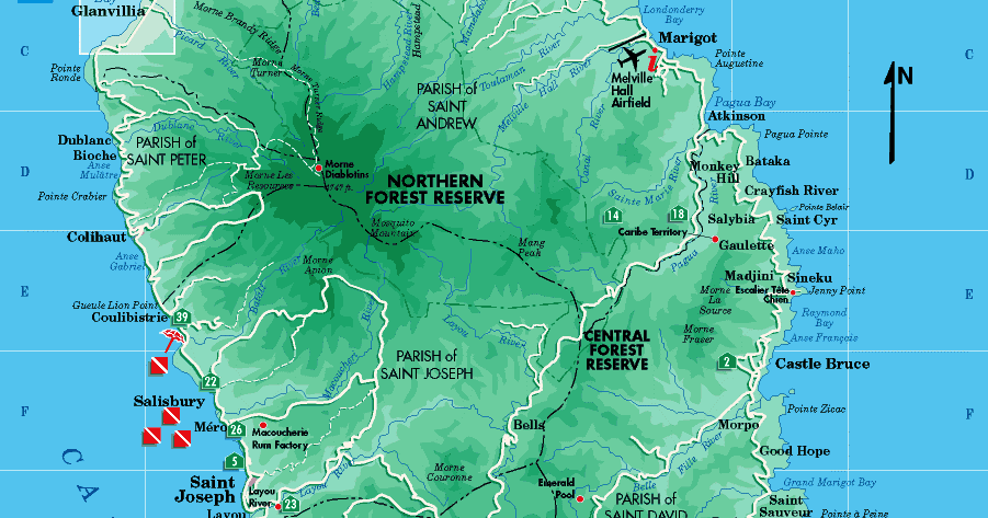 Commonwealth of Dominica Map