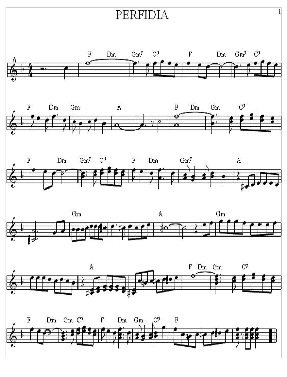 Música, Arte e Imaginação: PARTITURA PERFIDIA