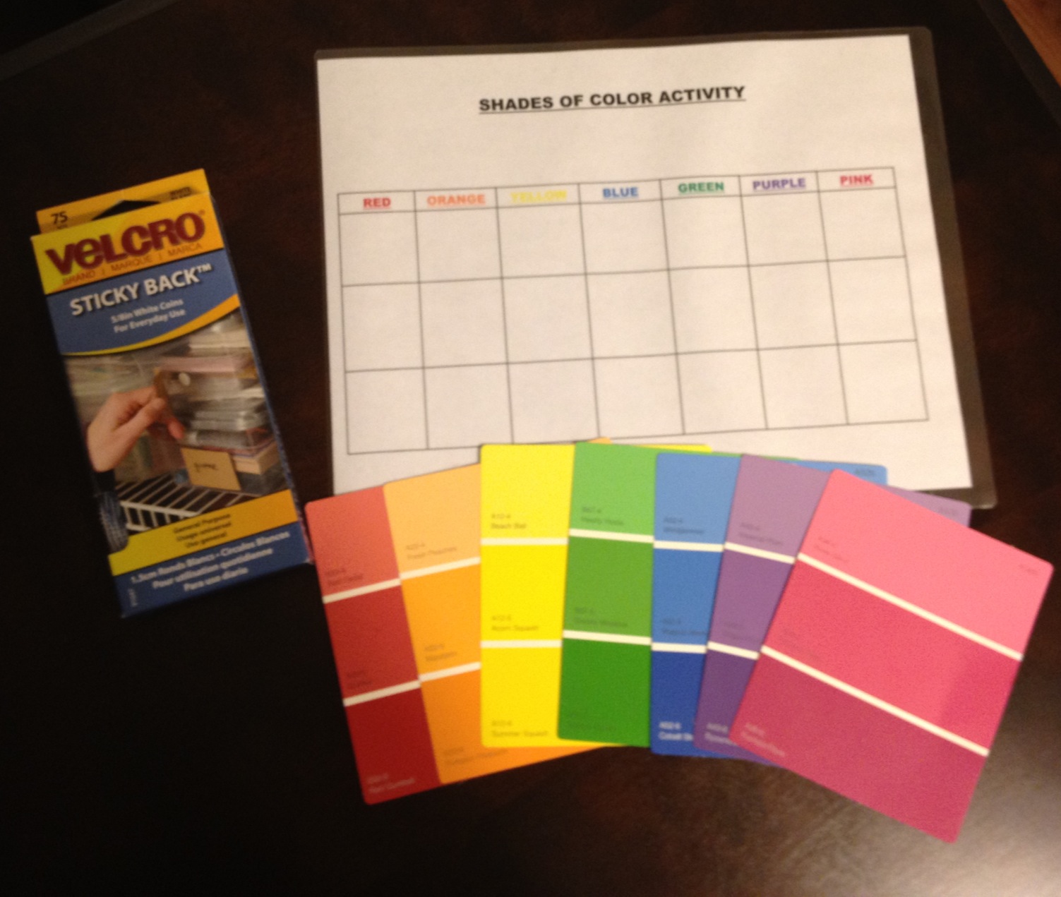 Kid's Korner: SHADES OF COLOR ACTIVITY