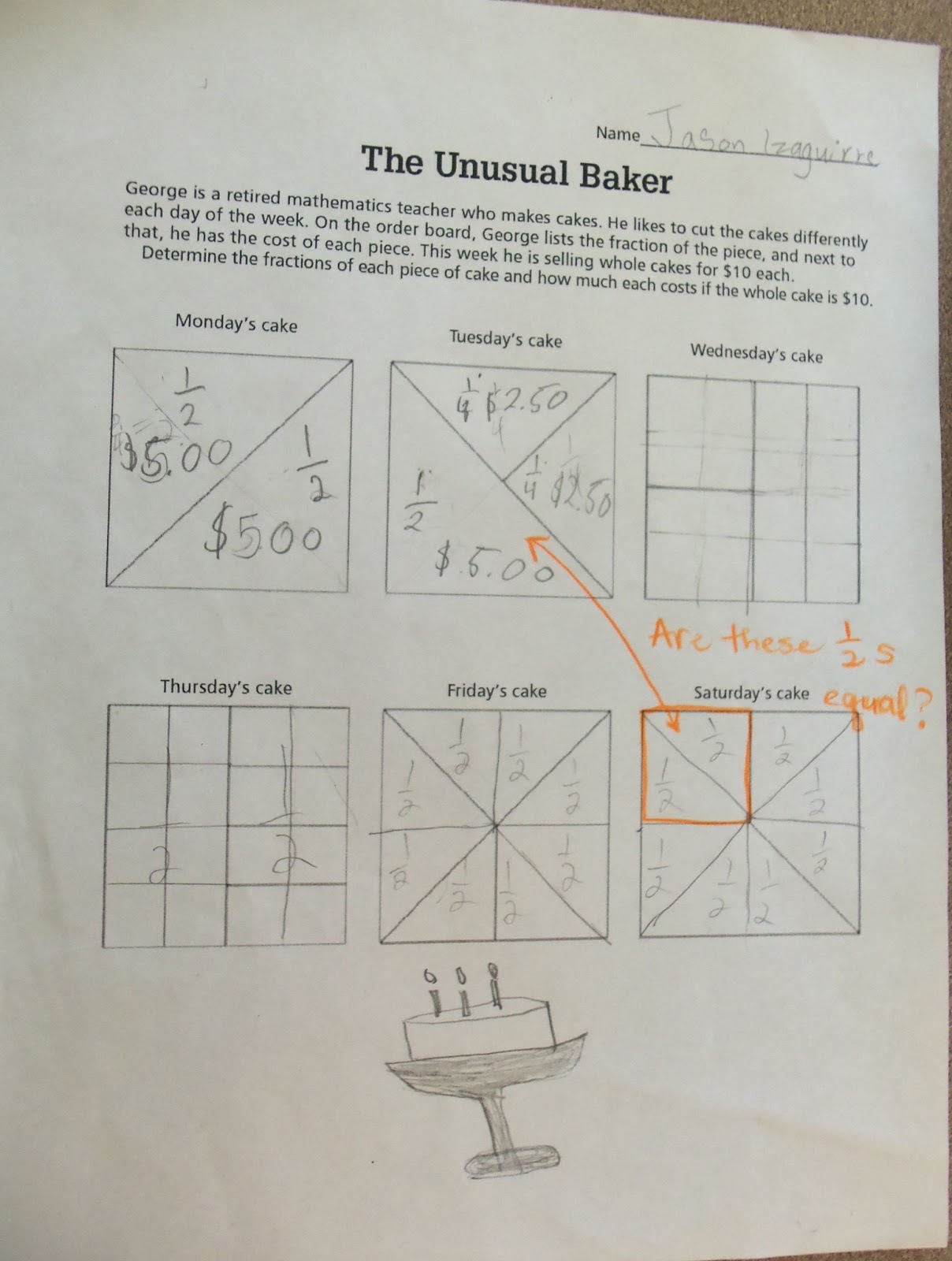 Mom and Me Math Activities: 5.NF.A.2 Fractions--The Unusual Baker Problem